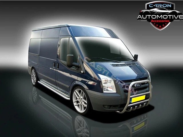 FORD TRANSIT VAN BULL BAR CHROME BAR FRONT AXLE NUDGE PUSH HIGH A-Bar ...