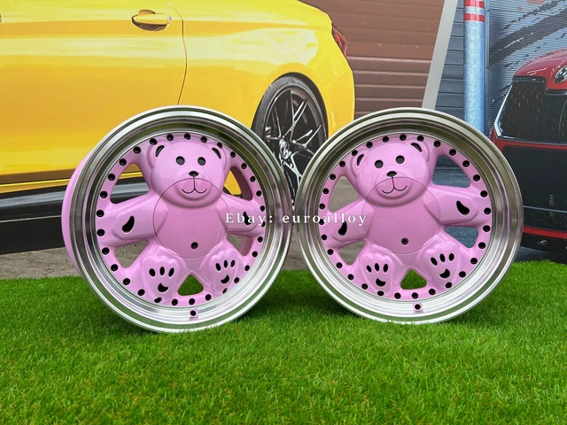 15& 4X100 RONAL URS TEDDY BEAR old school PINK wheels for VW HONDA JDM ...