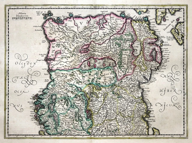 IRELAND NORTH ORIGINAL Copperplate Map Janssonius Hondius 1638 £300.92 ...