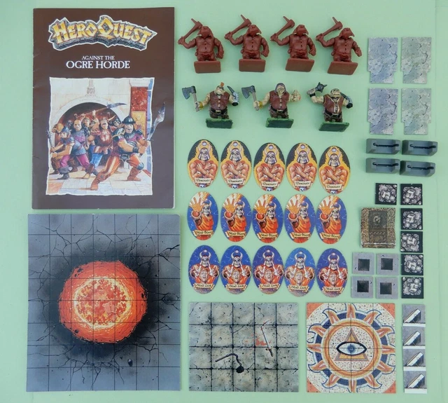 VINTAGE 1989 HEROQUEST Against the Ogre Horde Expansion 100% Complete ...