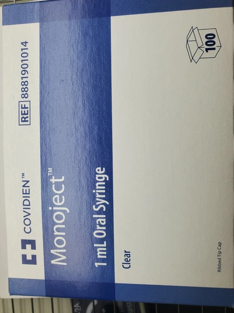 MONOJECT ORAL MEDICATION SYRINGES WITH CATHETER TIP 1ml Box of 100 EUR ...