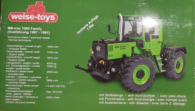 WEISE TOYS MB Trac 1000 Family, in scala 1:32 modello speciale EUR 199 ...