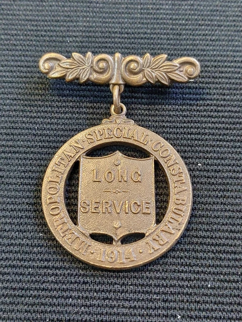 METROPOLITAN SPECIAL CONSTABULARY Police Long Service Medal Ww1 Genuine ...