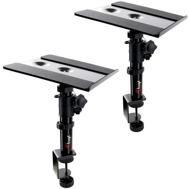 DESKTOP SPEAKER STAND Clamp on Studio Monitor Speaker Stand Pair Heavy ...