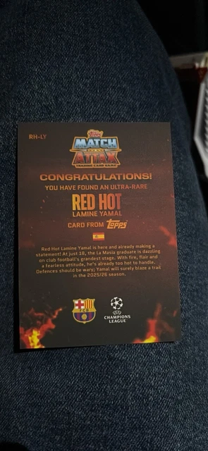 MATCH ATTAX 2025/2026 Red Hot Lamine Yamal 1 in 250 packets RARE FC ...