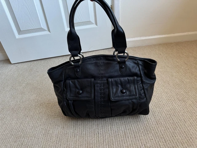 ROCHA JOHN ROCHA Black Leather Bag Underarm Shoulder Handbag Zip £17.99 ...