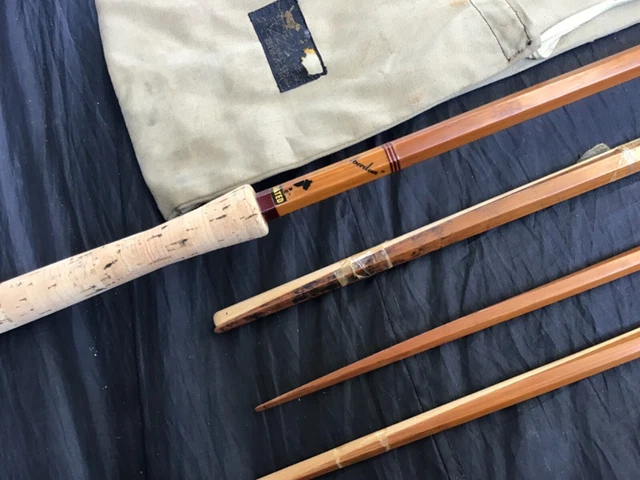RARE VINTAGE JS Sharpe “The Aberdeen” 14ft 3pc split cane fly fishing ...