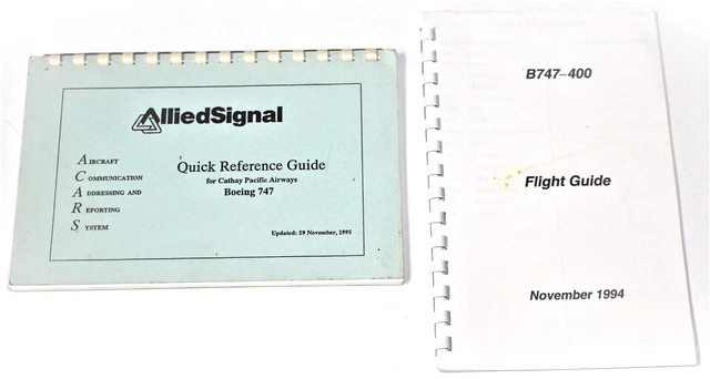VINTAGE CATHAY PACIFIC Boeing 747 Acars Guide 1995 + B747-400 Flight ...