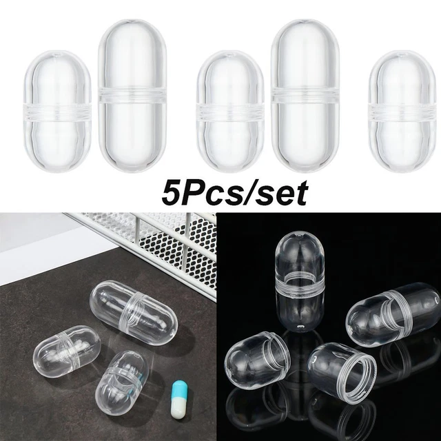 CONTAINER STORAGE BOX Pill Cases Empty Capsule Shell Medicine Splitters ...