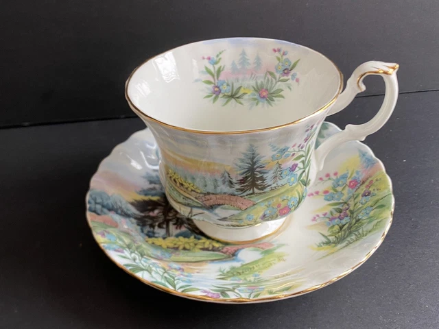 ROYAL ALBERT BONE China Country Scenes Dovedale Teacup Saucer England ...