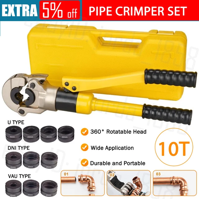 HYDRAULIC COPPER PIPE Crimper Plumbing alu Plastic Stainless Tube ...