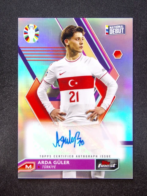 2023 TOPPS FINEST EURO 2024 Arda Guler #BCA-AG Debut Autograph Auto Ref ...