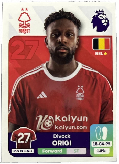 PANINI PREMIER LEAGUE 2024 - #513 - DIVOCK ORIGI - Foresta di ...