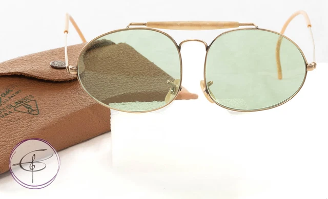 VINTAGE RAY BAN Bausch & Lomb Gold Frame Aviator Sunglasses W. Case 12K GF £38.40 - PicClick UK