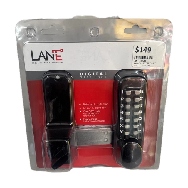 LANE L997752 DIGITAL Gate Lock - Black $148.88 - PicClick AU
