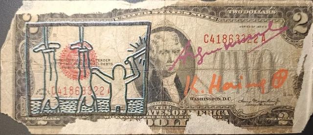 KEITH HARING ANDY Warhol Banconota Disegno Serigrafia Firmata Certificata EUR 500,00 - PicClick IT