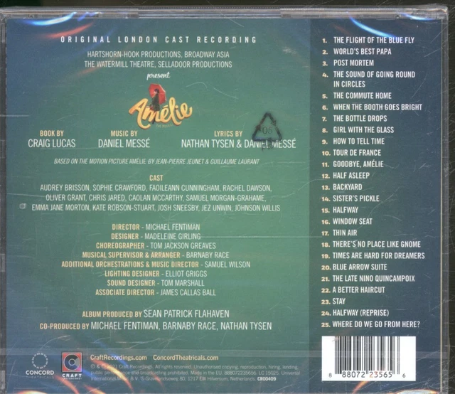 CRAIG LUCAS, DANIEL Messé, Nathan Tysen Amélie (Original London Cast ...
