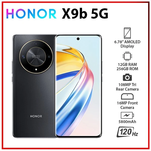 (UNLOCKED) HONOR X9B 5G 12GB+256GB BLACK Dual SIM Octa Core Android ...