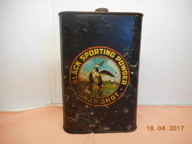 RARE SNAP SHOT Canadian Industries LTD black gun powder tin can CIL ...