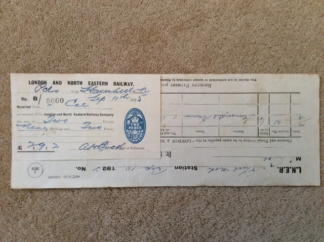 1920’S ~ LNER Goods / Carriage Receipts £7.95 - PicClick UK
