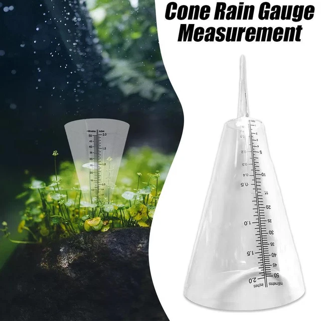 CONE RAIN GAUGE Measurement Ground Precipitation Garden Cup Rainfall ...