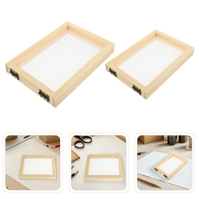4 PCS NATURAL Wood Frame Kit For Paper Making Deckle Mold Mesh Screen ...