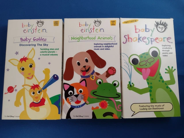 BABY EINSTEIN VHS Lot of 3 Baby Shakespeare - Baby Galileo - Neighbor ...