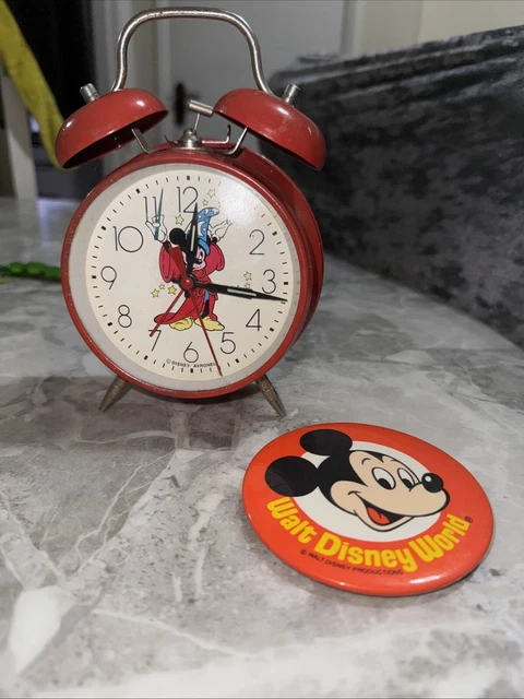 VINTAGE DISNEY FANTASIA Clock Mickey Mouse wind up alarm Bundle With ...