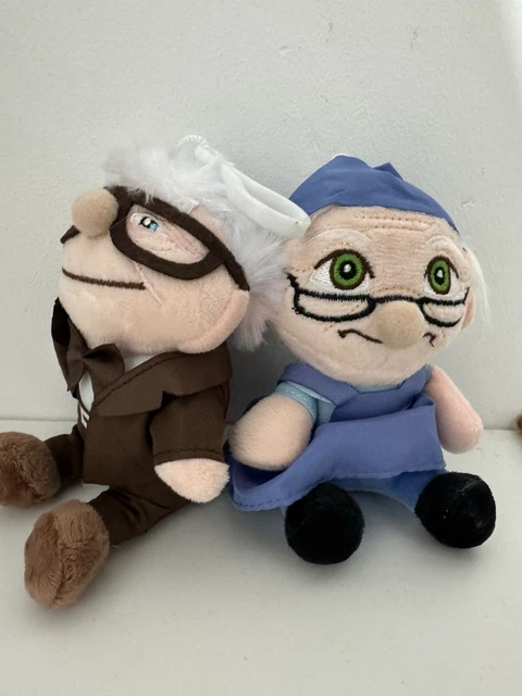 DISNEY PIXAR UP Carl and Ellie Fredricksen Plush Set Stuffed Toy Couple ...