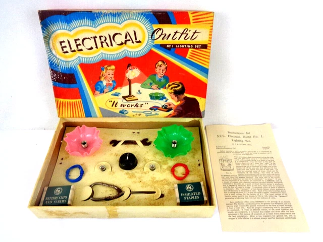 VINTAGE SEL ELECTRICAL Outfit No 1 Set Signalling Equipment Ltd Boxed ...