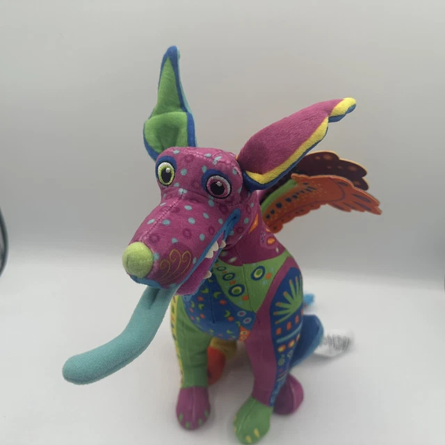 DISNEY STORE PIXAR Coco Dante Dog Alebrije Rainbow Plush Spirit Day Of ...