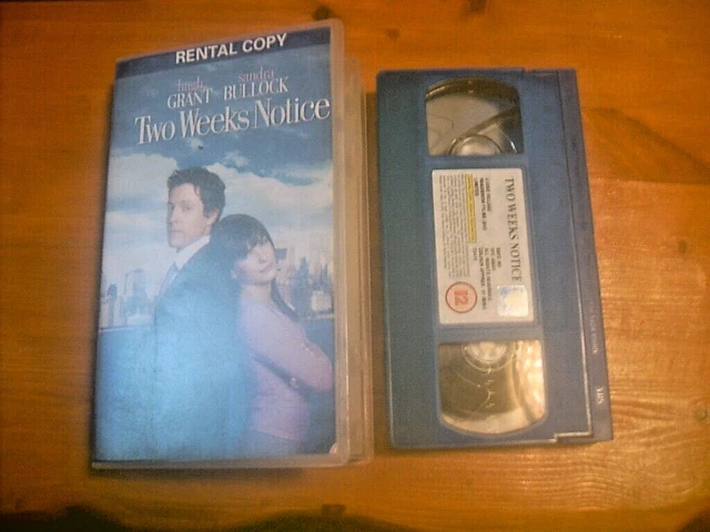 2 TWO WEEKS Notice Movie-Vhs Tape-Hugh Grant,Sandra Bullock-1St Bid ...