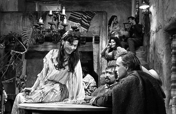 MARLON BRANDO LARRY Duran 1959 during the filming of One Eyed Jack- Old ...