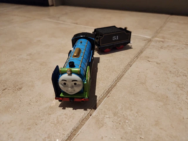 TOMY PLARAIL THOMAS Tank Engine Trackmaster Train Patchwork Blue Hiro £ ...