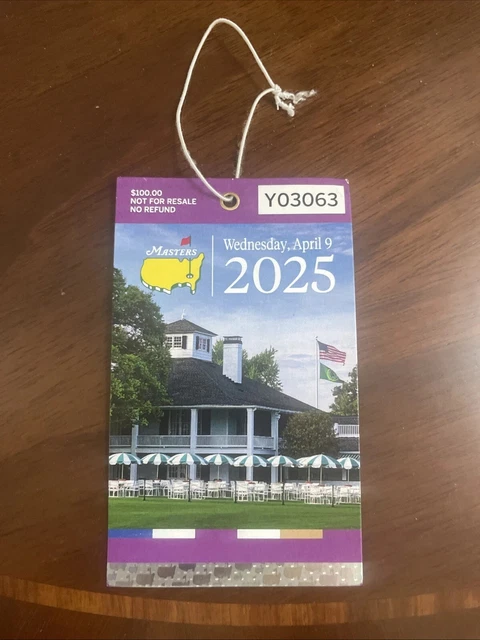 2025 MASTERS BADGE Ticket Badge Wednesday Augusta National RORY MCILROY ...