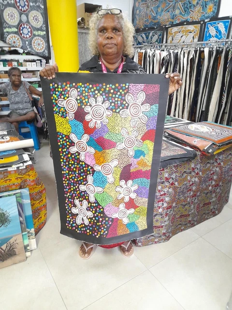 SHARON BUTCHER ABORIGINAL Artist Painting WOMEN'S DREAMING Papunya ...
