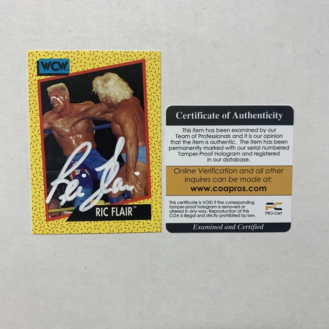 1991 WCW WRESTLING Card Ric Flair Signée Carte à Trading Authentique ...