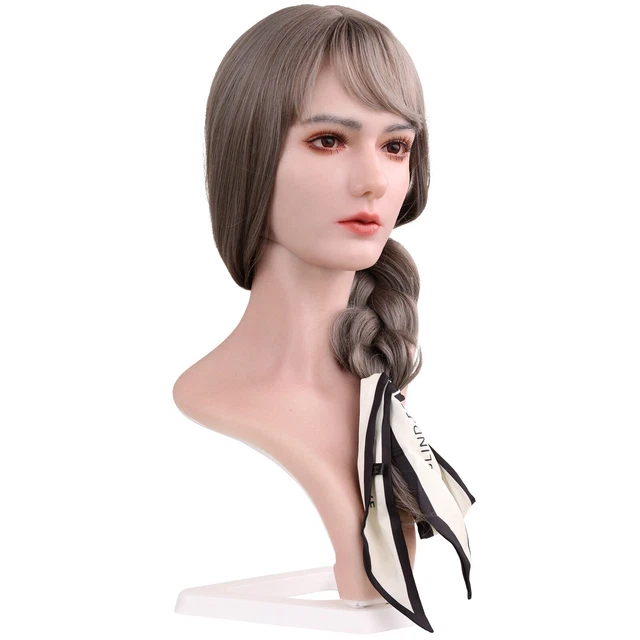 REALISTIC SILICONE FEMALE Mannequin Head Model Manikin Stand Wig Jewels ...