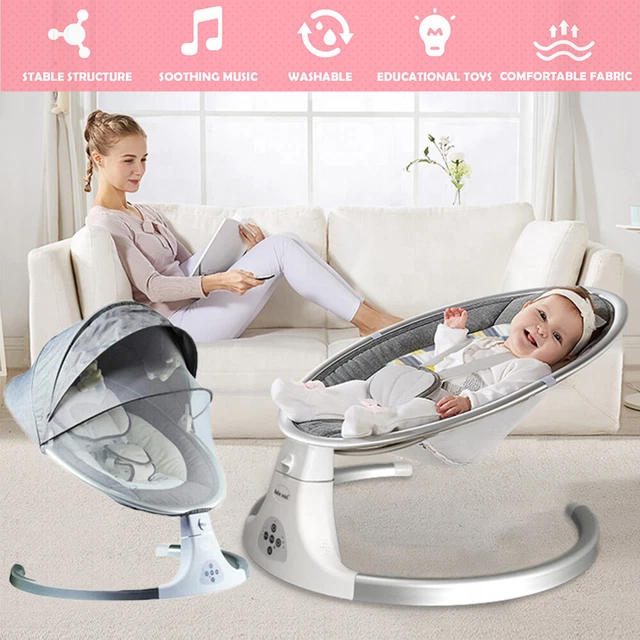 BLUETOOTH ELECTRIC ROCKER Baby Swing Bouncer Infant Cradle Seat Chair ...