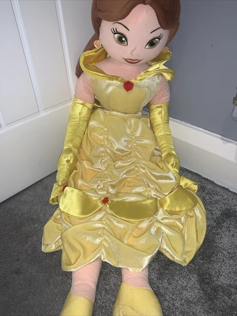 DISNEY STORE PRINCESS Belle 36" (3 ft) Soft Plush Cuddly Teddy Toy Doll ...