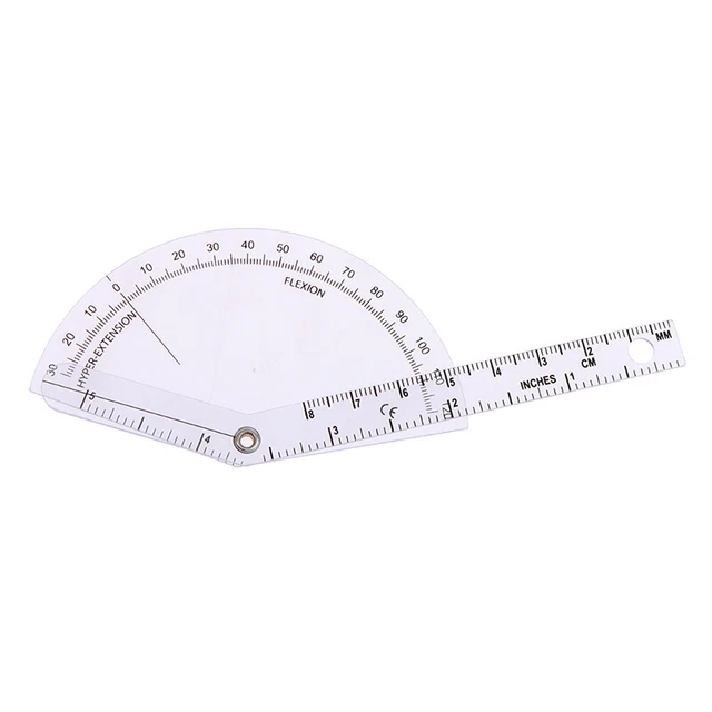 MEDICAL FINGER GONIOMETER Plastic Protractor 180 Degree Angle Ruler ...