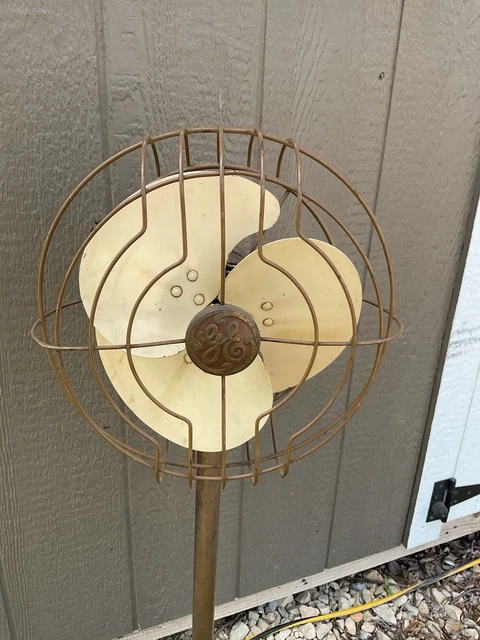 VINTAGE GE VORTALEX Oscillating Pedestal Fan Art Deco Base Runs No ...
