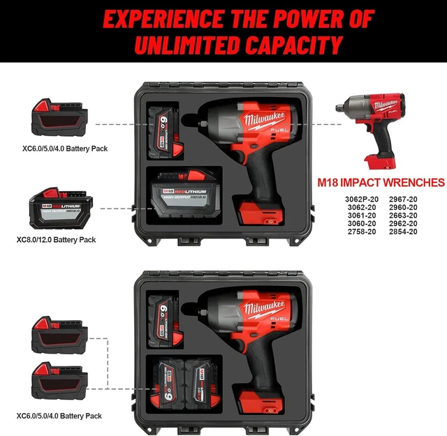 MILWAUKEE M18 IMPACT Wrench Case Hard Tool Box Waterproof Bag For 18V ...