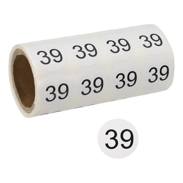1 INCH NUMBER Stickers, Number 39 Sticker Numbers Labels Self Adhesive ...