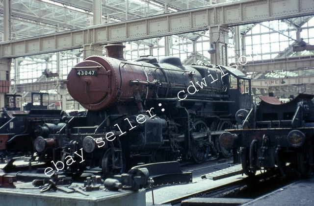 35MM BRITISH RAILWAY Slide - BR LMR No. 43047 2-6-0 4MT in Works c1965 ...