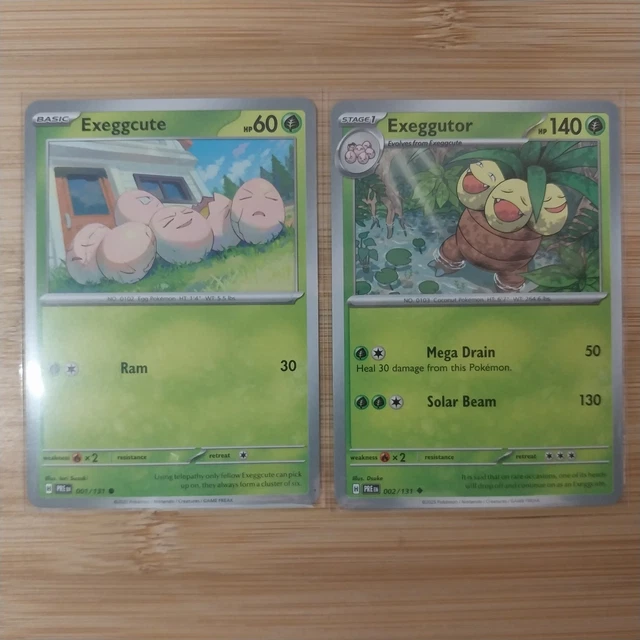 (EVOLUTION DUO) PRISMATIC Evolutions Exeggcute 001/131 & Exeggcutor 002 ...