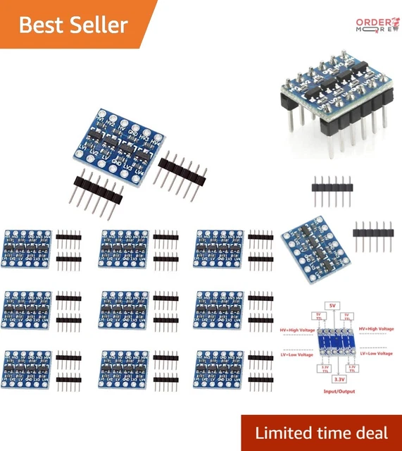 4-CHANNEL IIC I2C Logic Level Converter Bi-Directional Module - Pack of ...