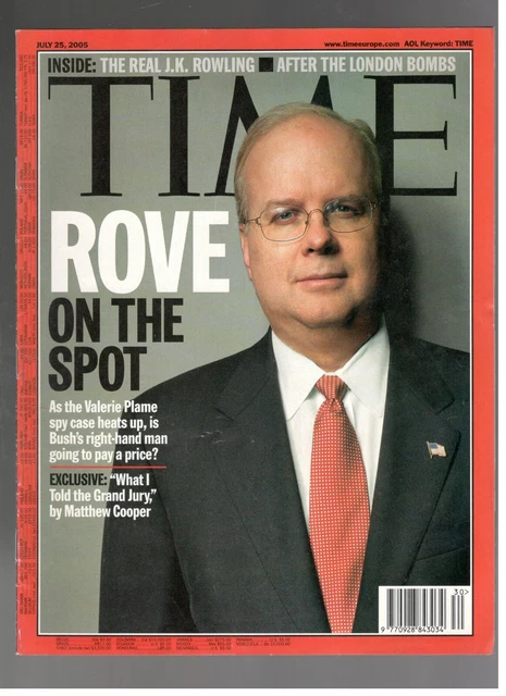 KARL ROVE ON The Spot-Valerie Plame Time Magazine 2005 Juillet 25 EUR ...