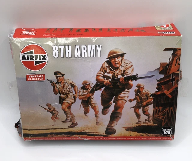AIRFIX WWII BRITISH 8th Army 1:76 Scale Figures 49 Pieces Complete ...