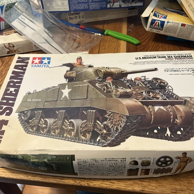 TAMIYA M4 SHERMAN Tank Model Kit Early Production Version, Scale 1:35 £ ...